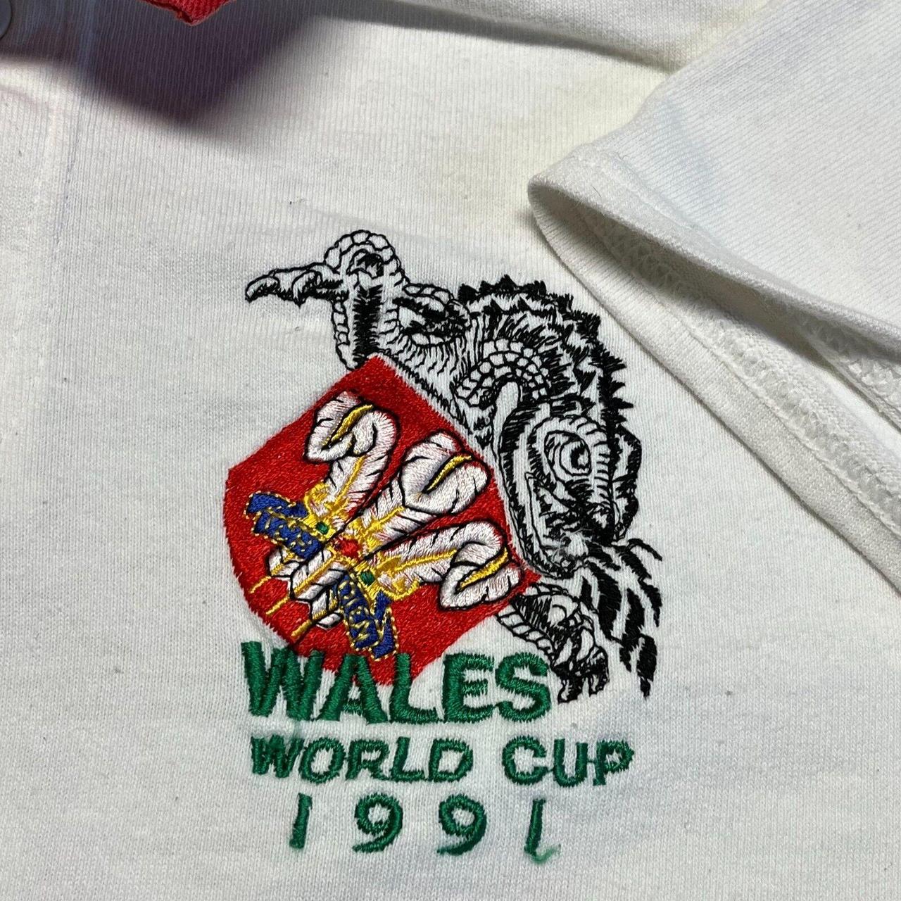 Wales Rugby Shirt Men Medium Adult White Vintage 90s... - Depop