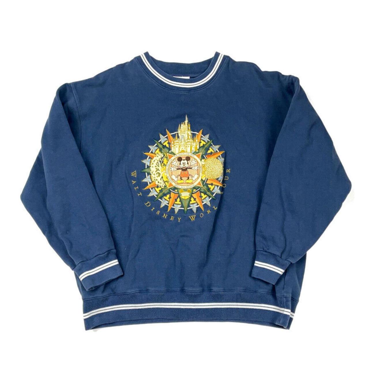 VTG Walt Disney World Tour Navy Blue Embroidered... - Depop