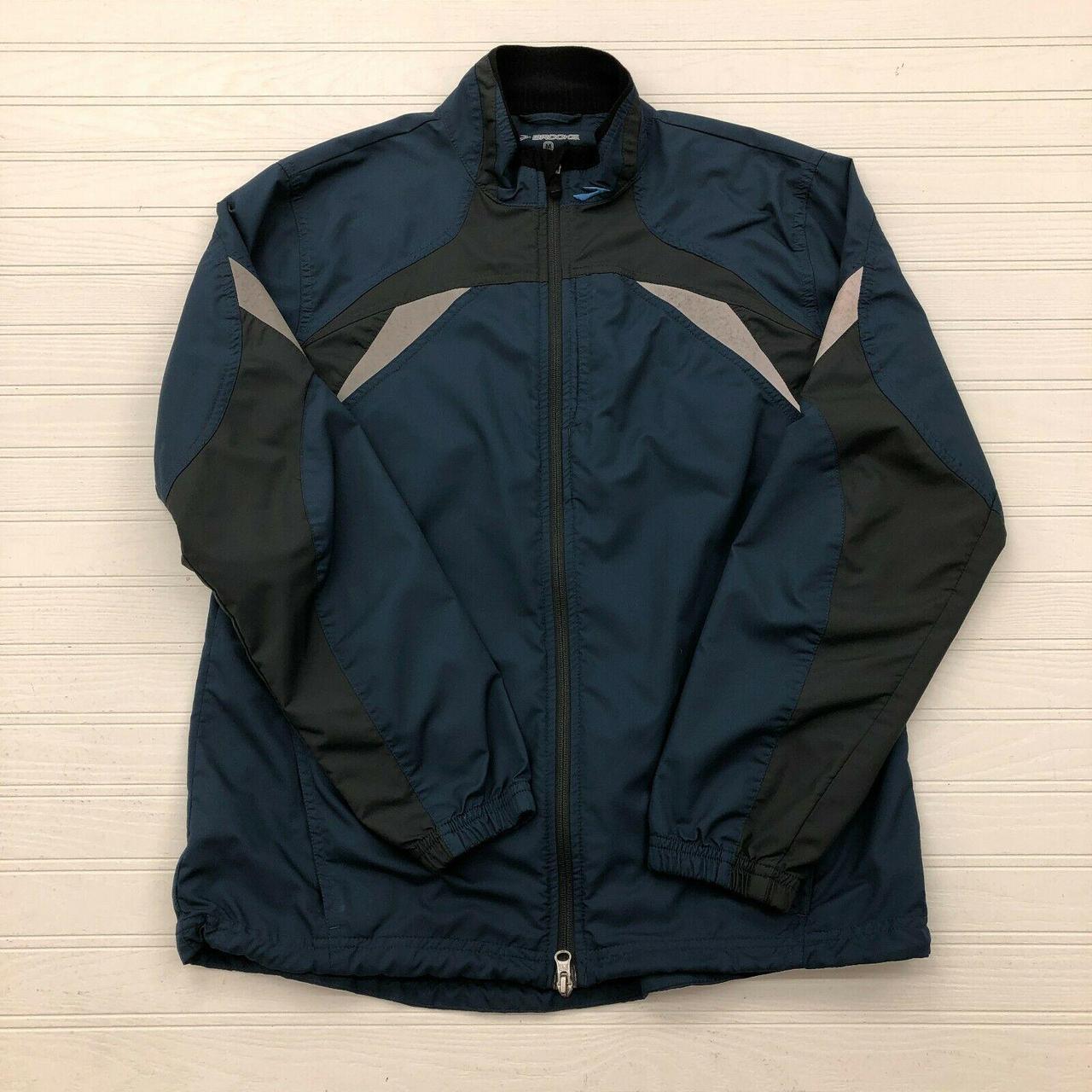 Brooks Blue Lightweight Reflective Sports Full Zip... - Depop