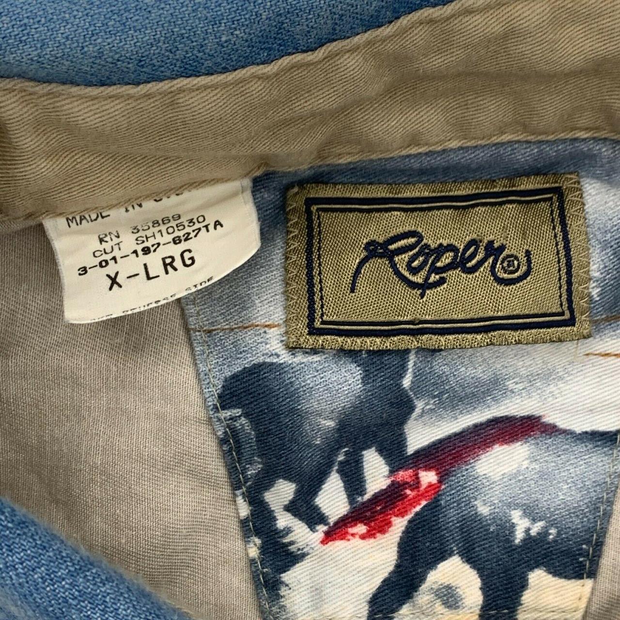 Vintage Roper Cowboy Horse Graphic Beige Button Down... - Depop