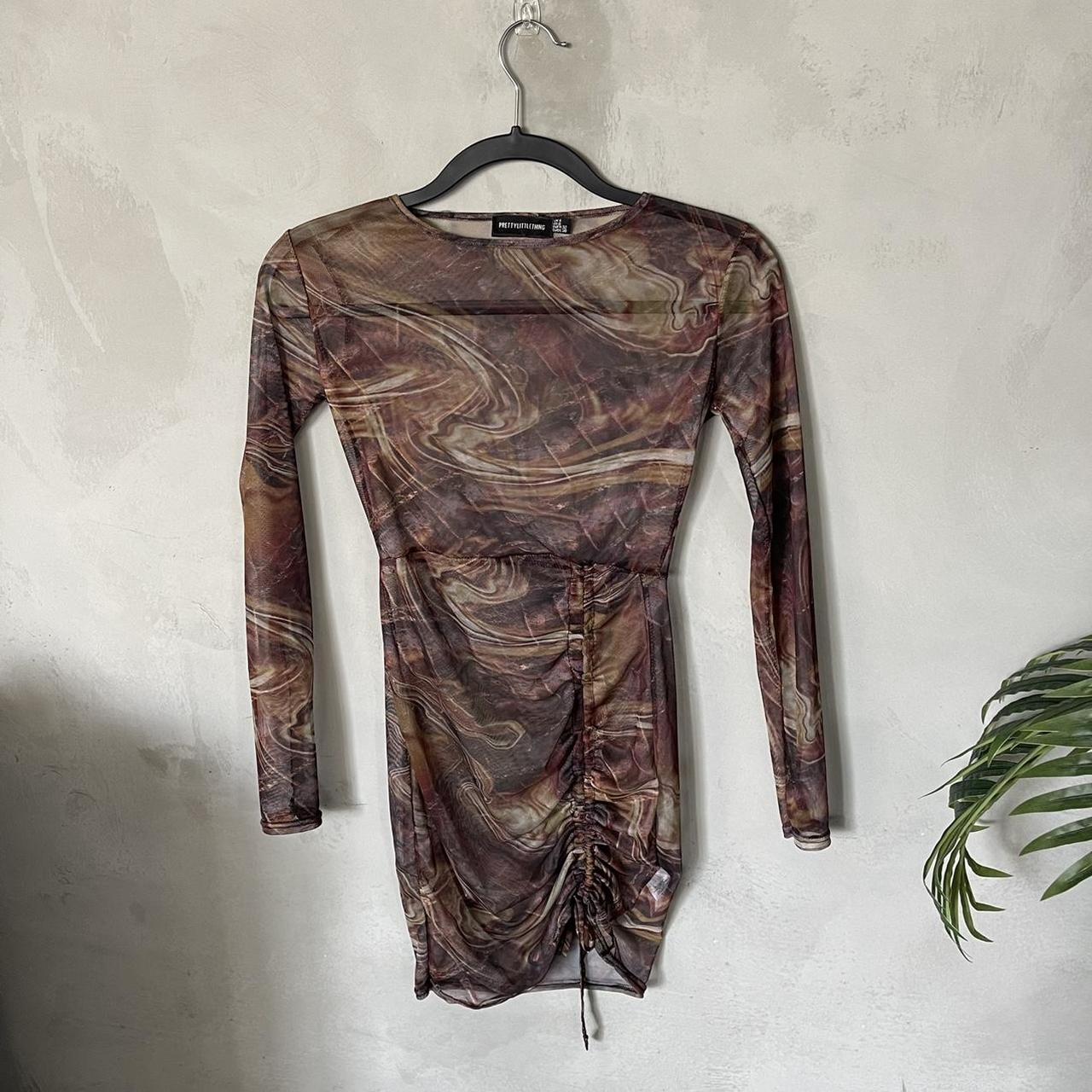 PrettyLittleThing see thru tight fitting dress with... - Depop