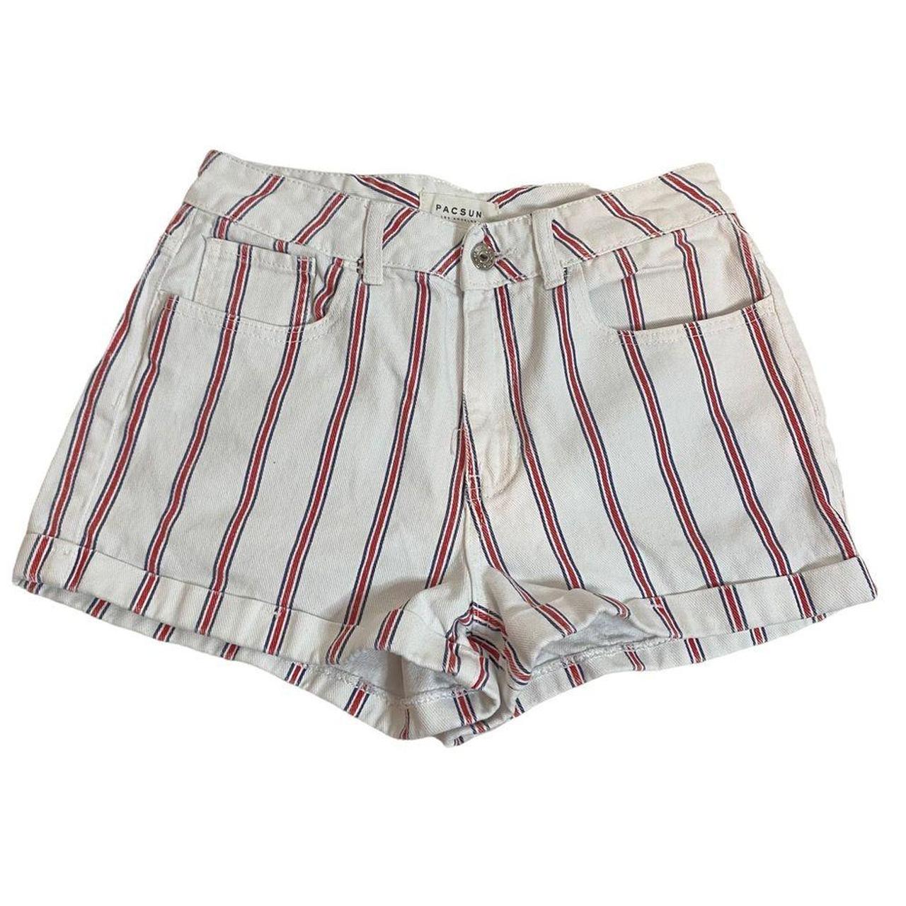 Pacsun Red White Stripe Mom Short Size 26 Gently... - Depop