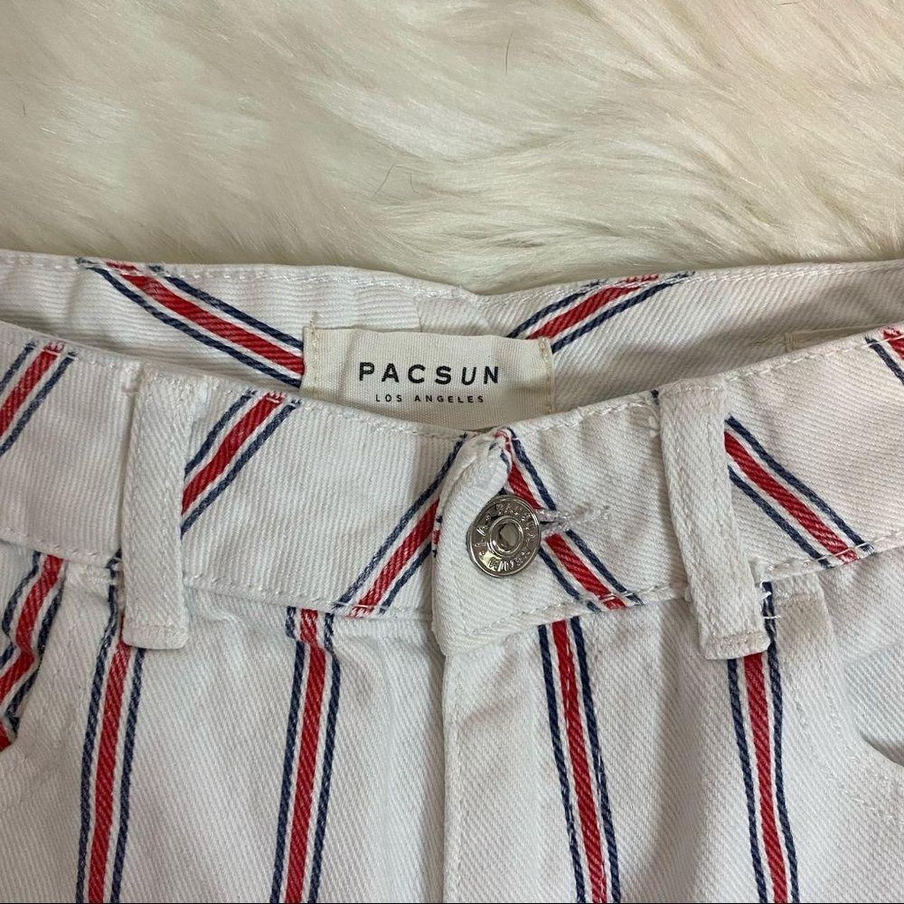 Pacsun Red White Stripe Mom Short Size 26 Gently... - Depop