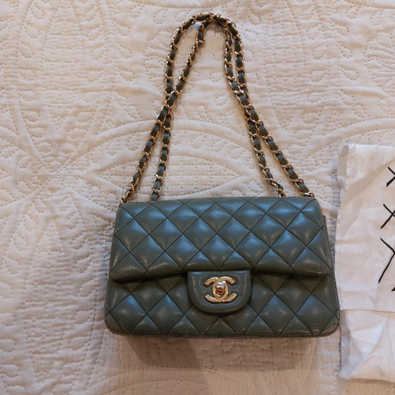 Stunning khaki Chaanel bag. Real leather and gold... - Depop