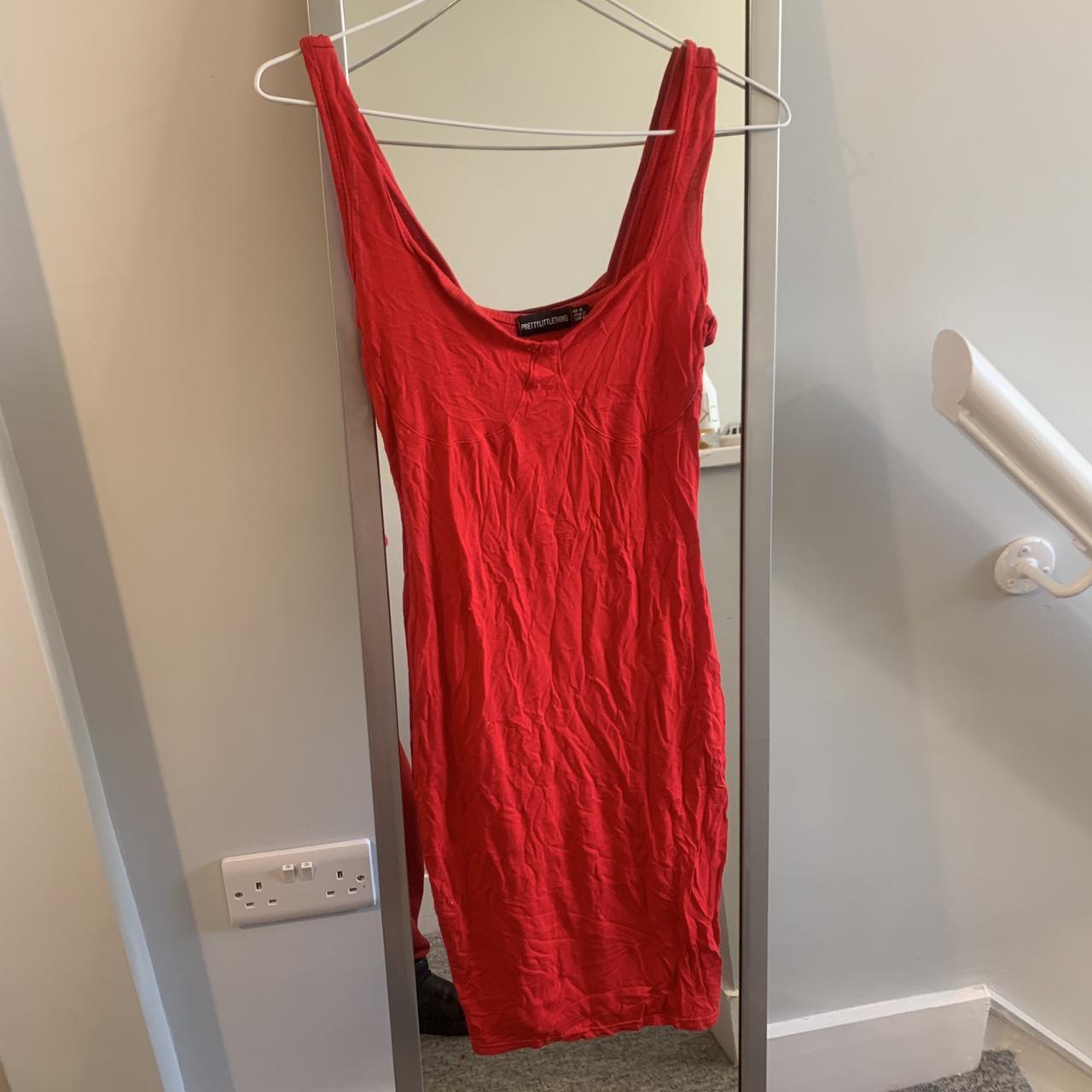 Red bodycon dress with cup detailing size 6😍 - Depop