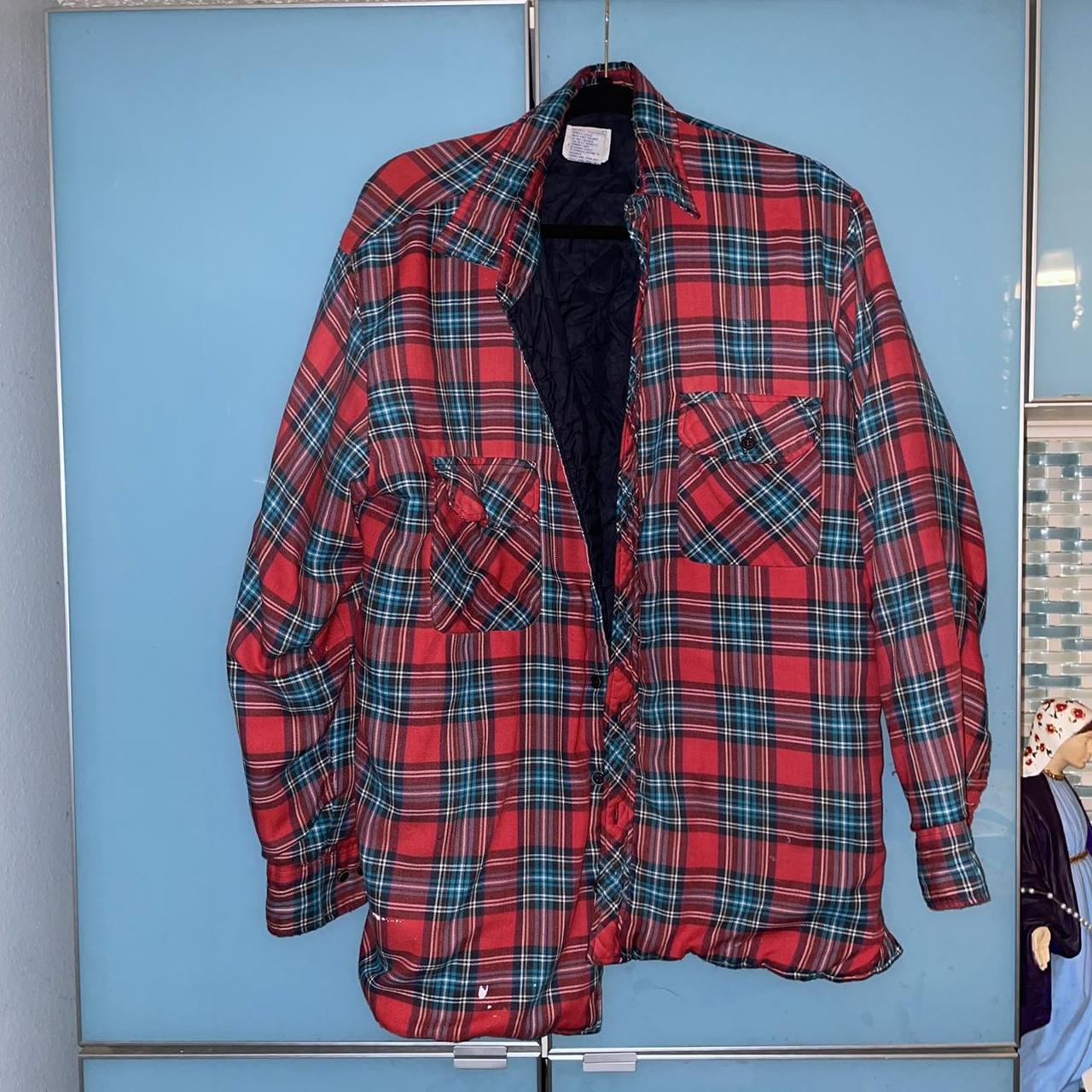 Dickies Men's Red and Green Jacket | Depop