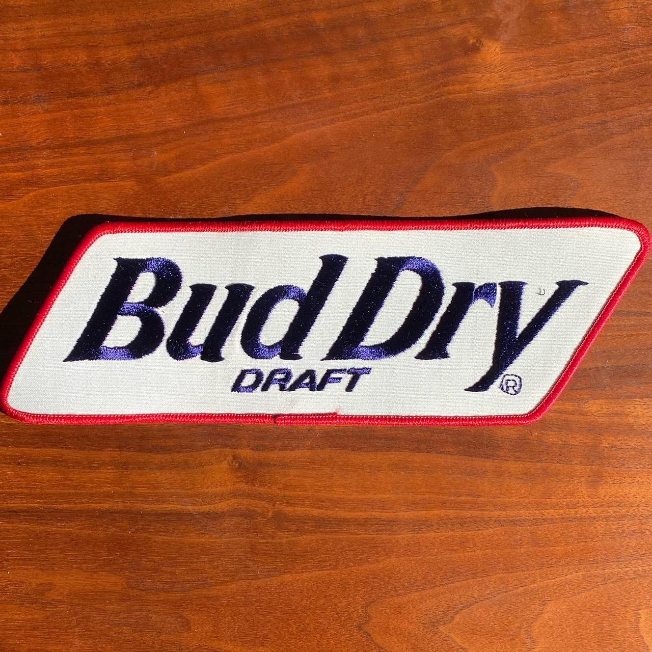 Vintage Large Bud Dry Draft Patch Measures 8.5” x... - Depop