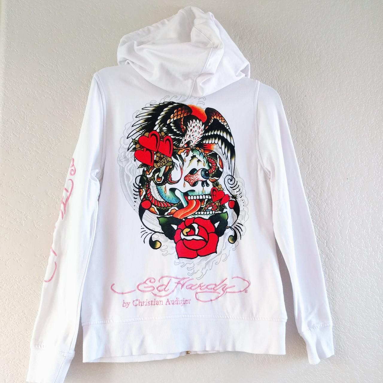 Ed Hardy Vintage "Rose & Battle" Embroidered with... - Depop