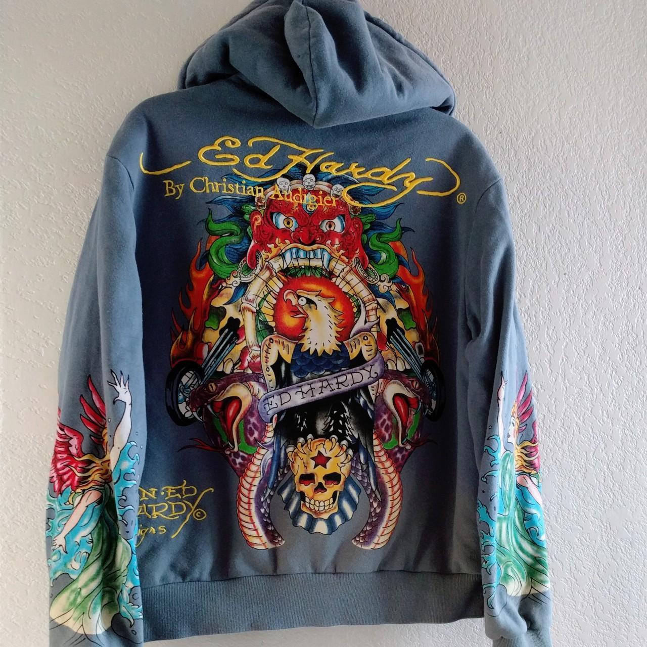 Ed Hardy Vintage "EH & Angel" Embroidered with All... - Depop