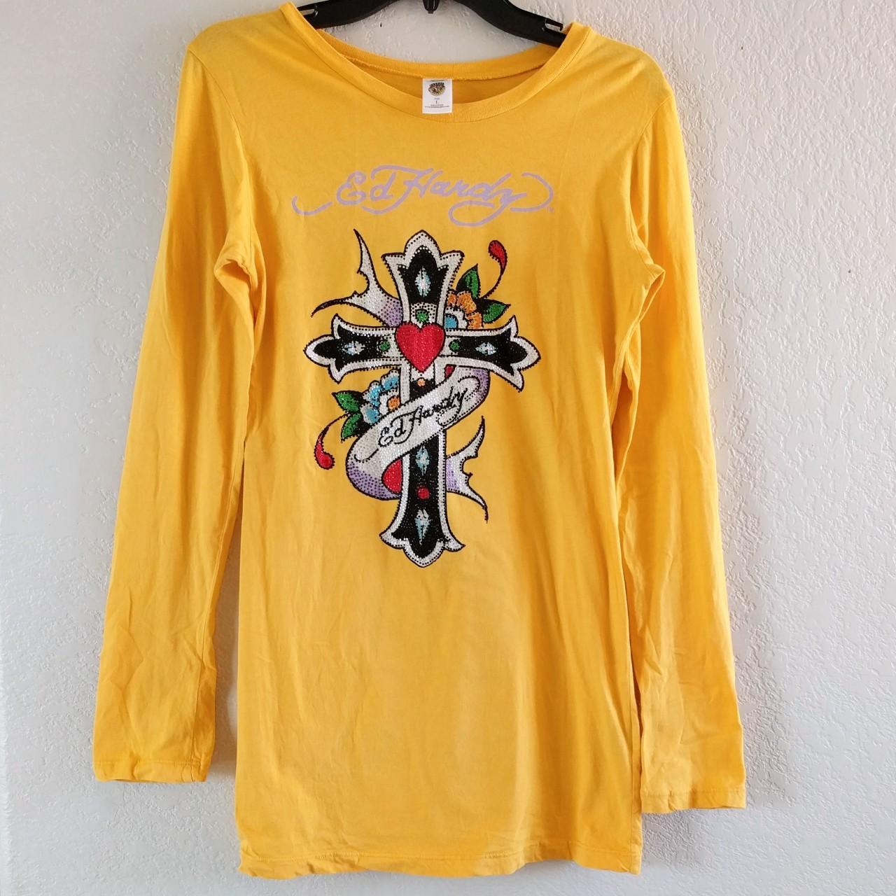 Ed Hardy Vintage "Love Cross" Mini Dress / Long Tee... - Depop