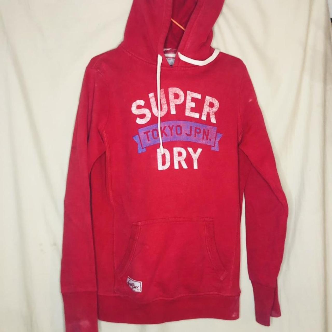 Superdry Men's Red Hoodie | Depop