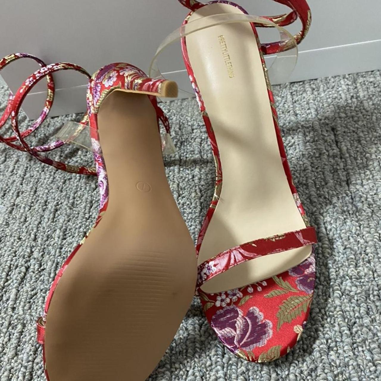 Red wrap around heels, worn only for a photo. From... - Depop