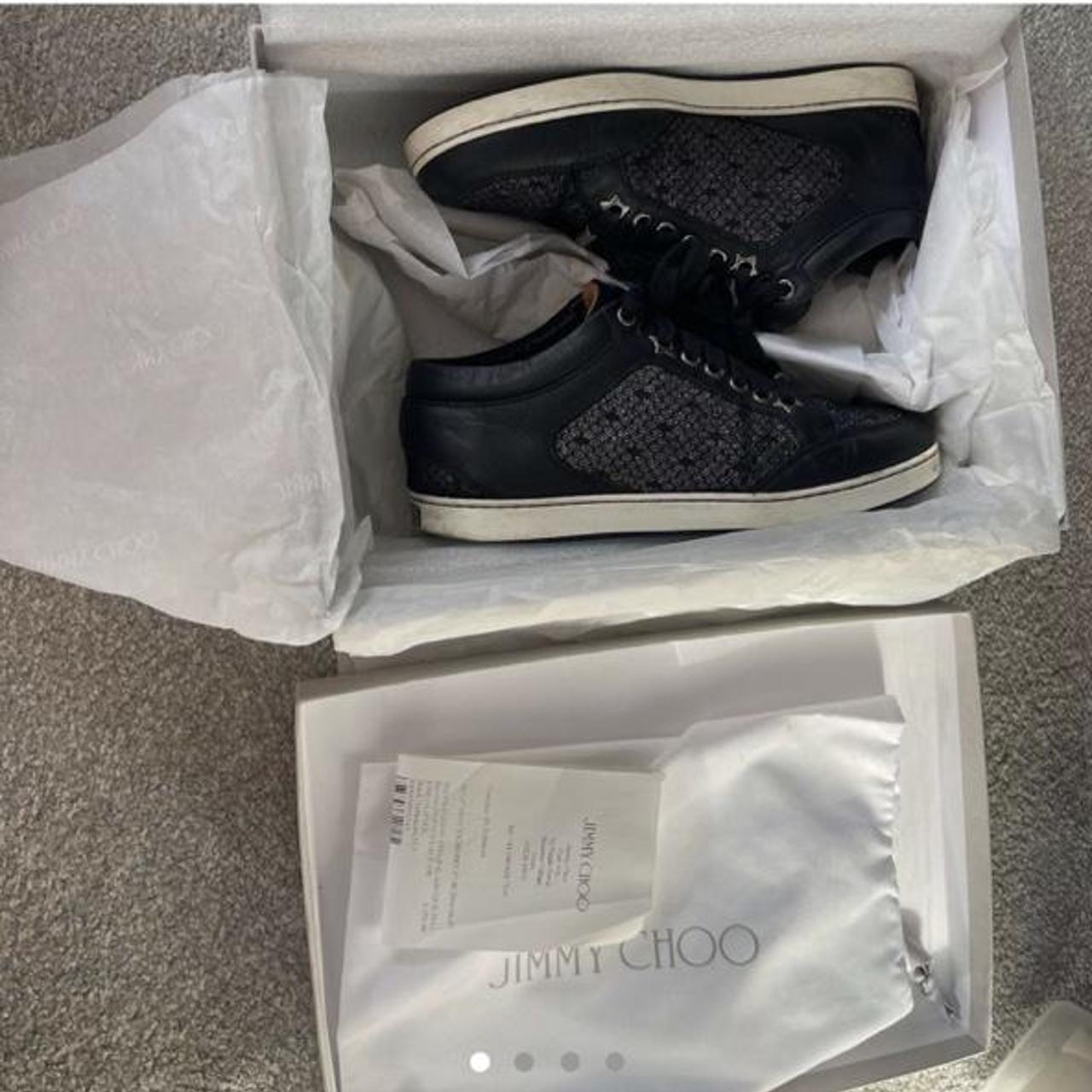 Black authentic Jimmy Choo Miami trainers UK size... - Depop