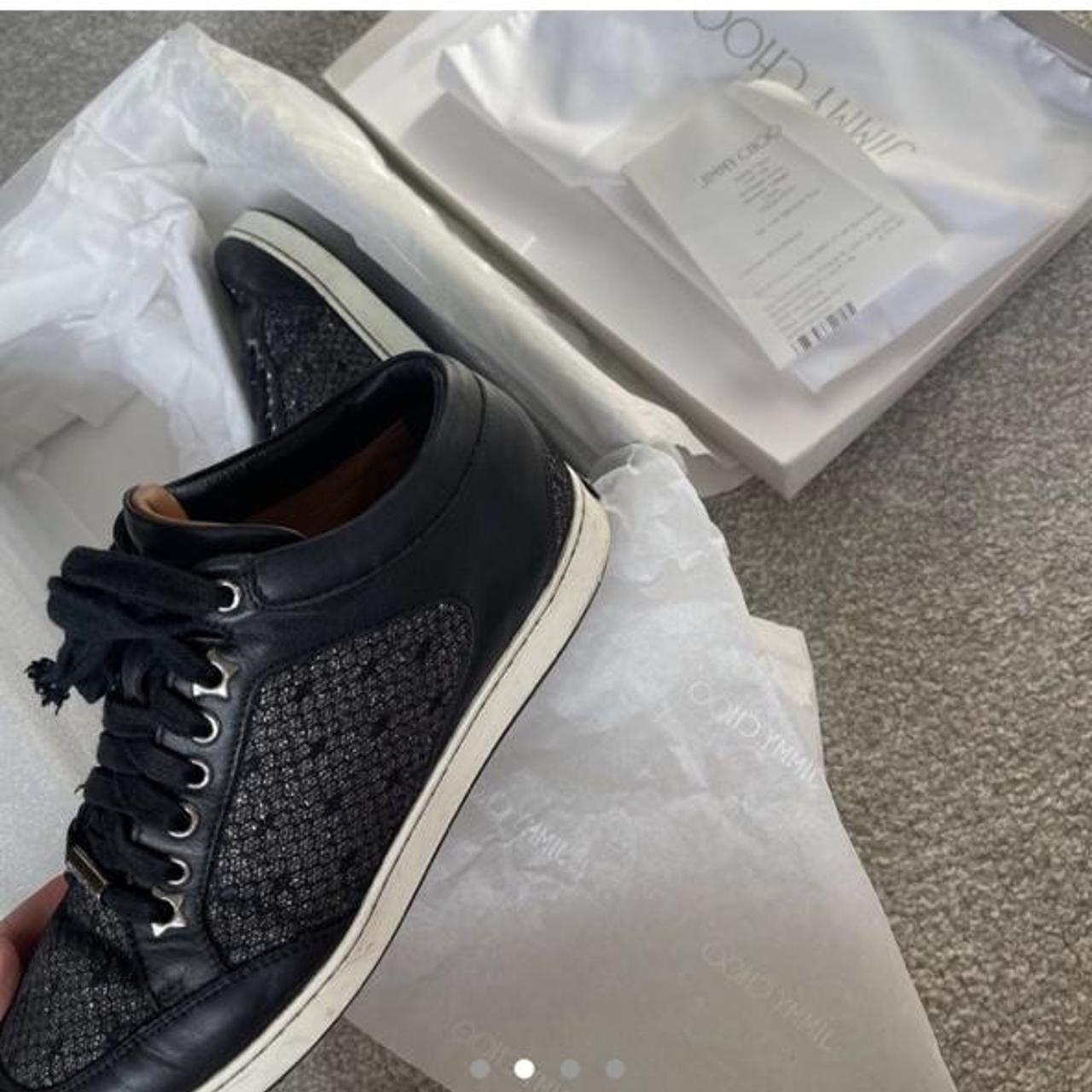 Black authentic Jimmy Choo Miami trainers UK size... - Depop