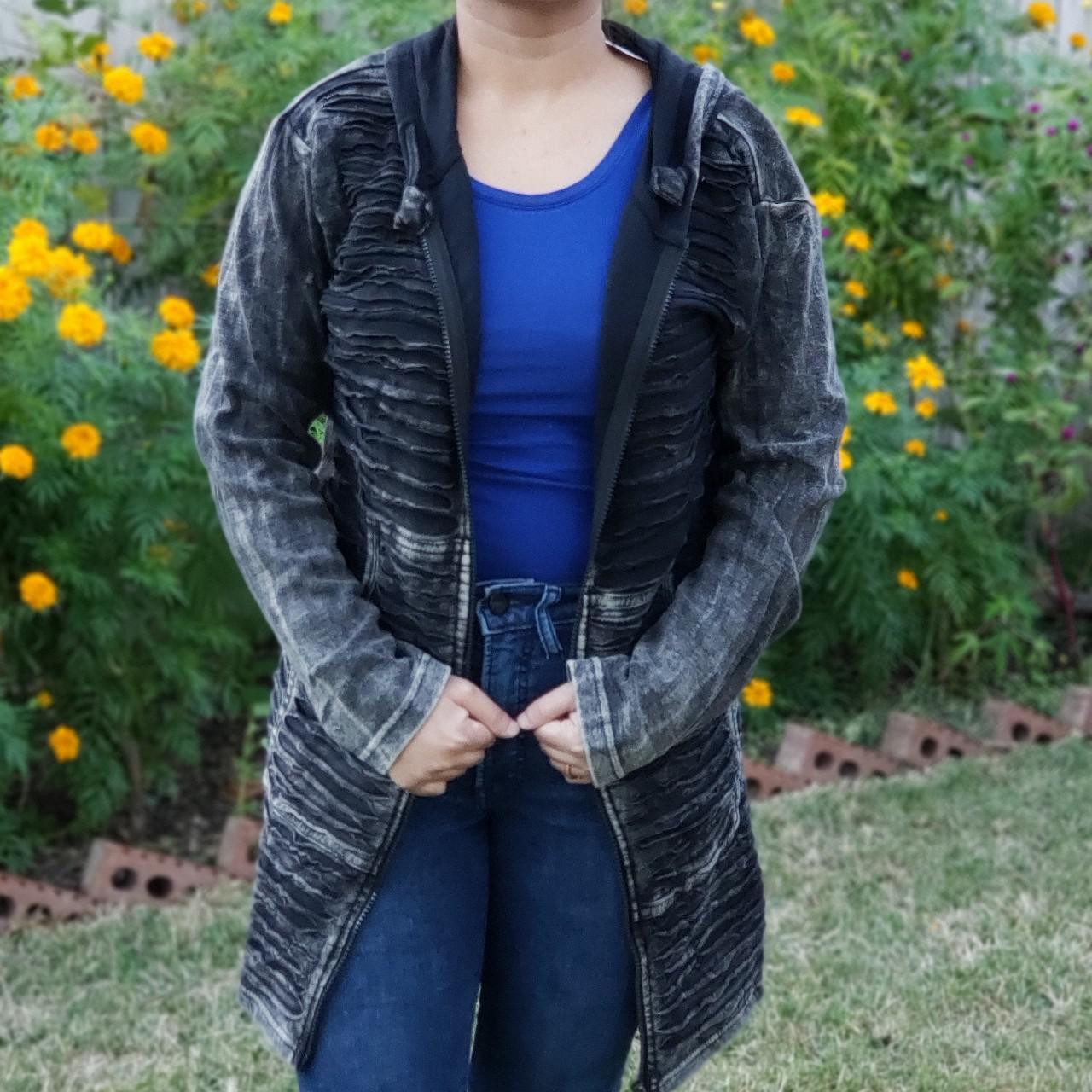 Namaste Handmade Stonewashed Grey Cutting Goth... - Depop