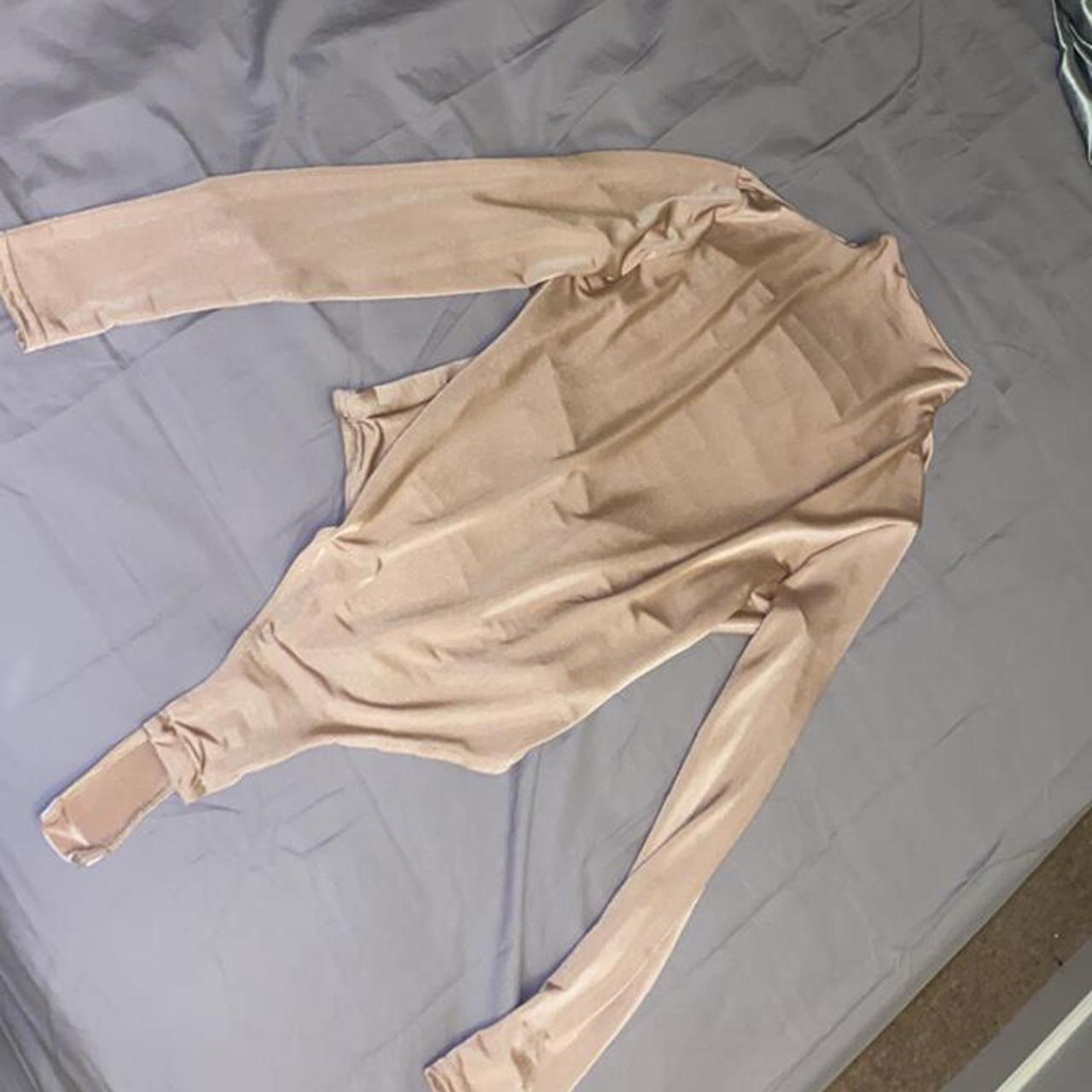 Missguided Women's Tan and Gold Bodysuit | Depop