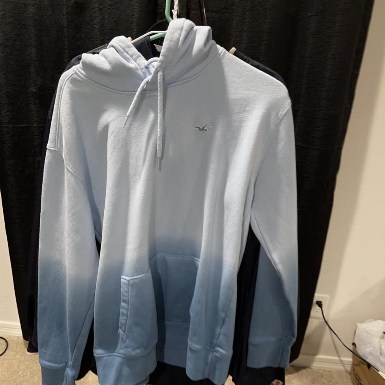 Blue gradient Hollister hoodie - Depop