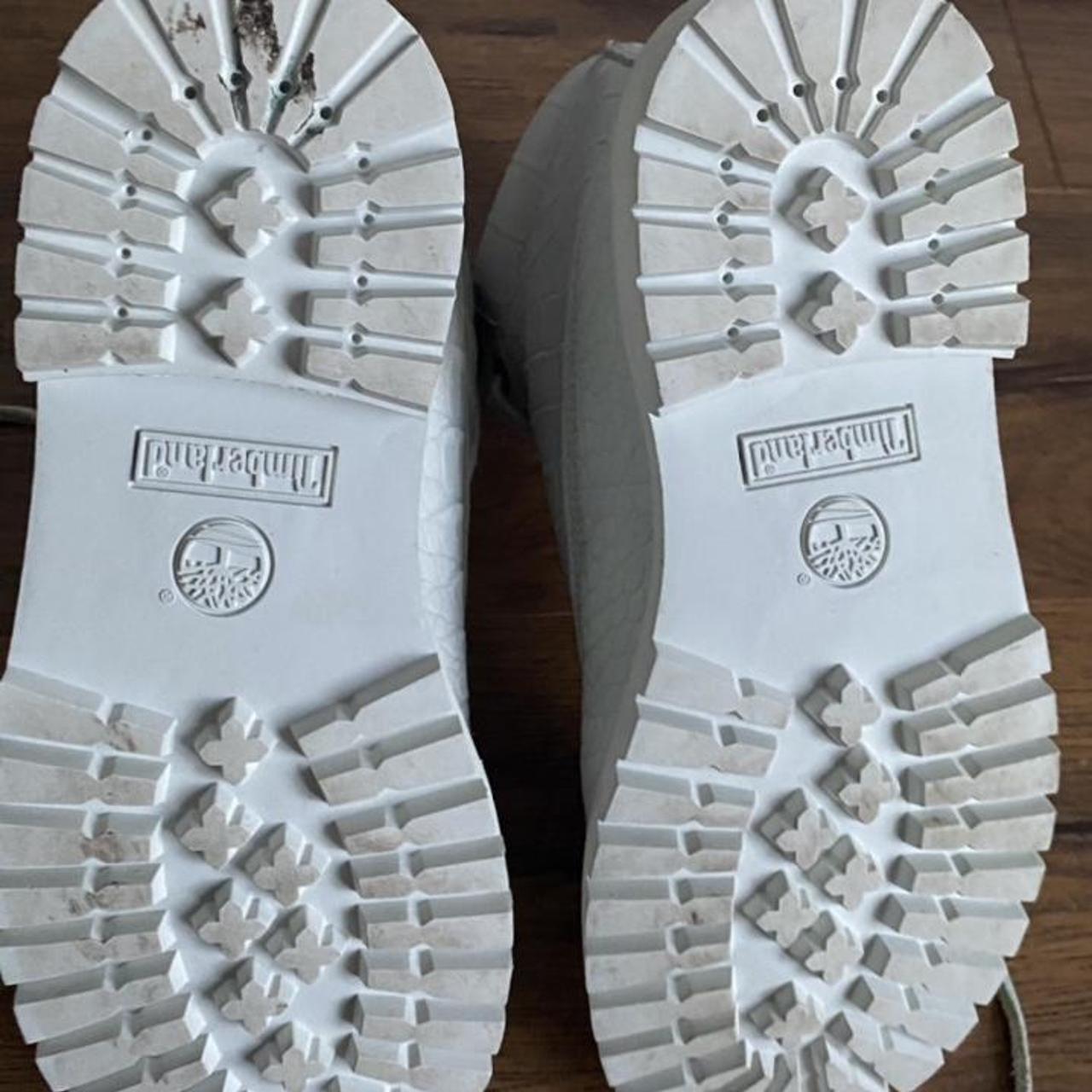 Timberlands Limited edition White serpent pattern... - Depop