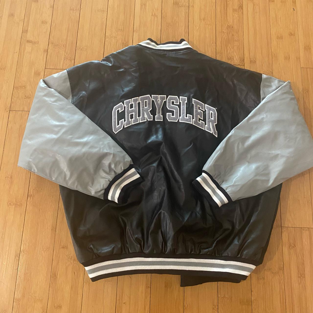 Vintage leather Chrysler Letterman jacket!!... - Depop
