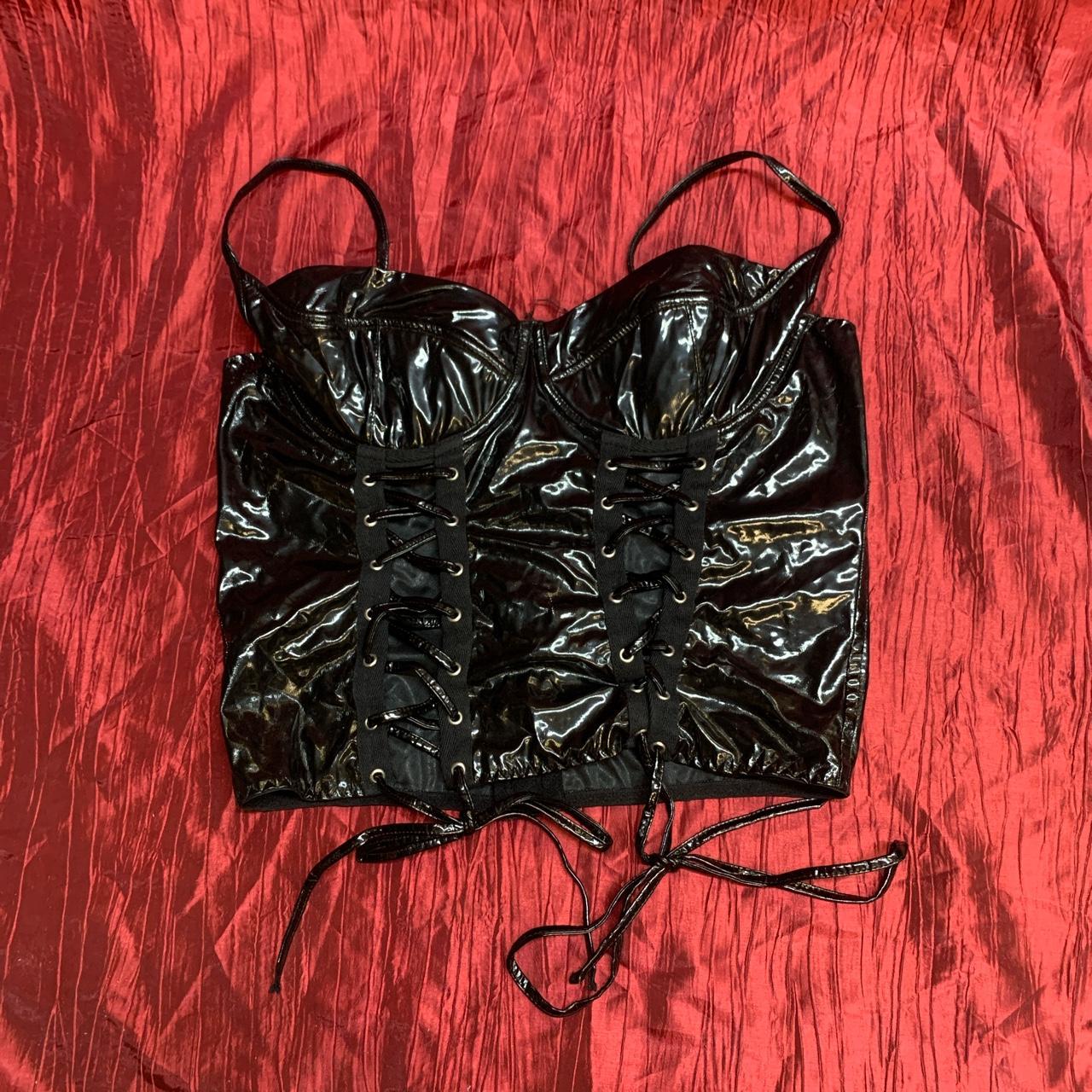 ☠️Black European Vinyl/Latex Bustier Top☠️ 🖤Size... - Depop