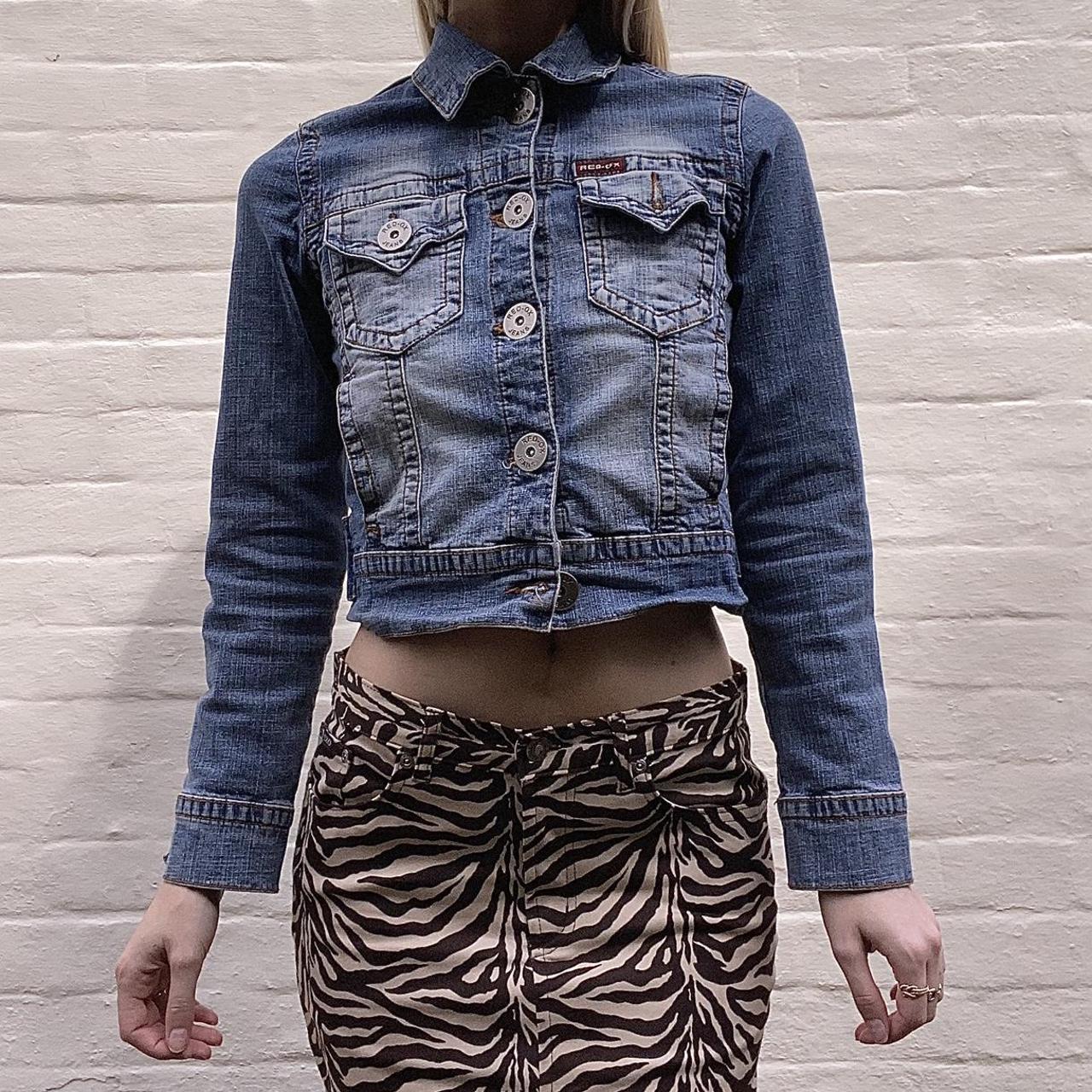 Vintage 2000s denim jacket - cropped fit - western... - Depop