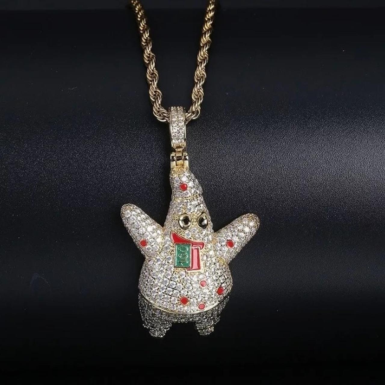 Patrick Star Pendant Necklace AAA Cubic Zirconia... - Depop