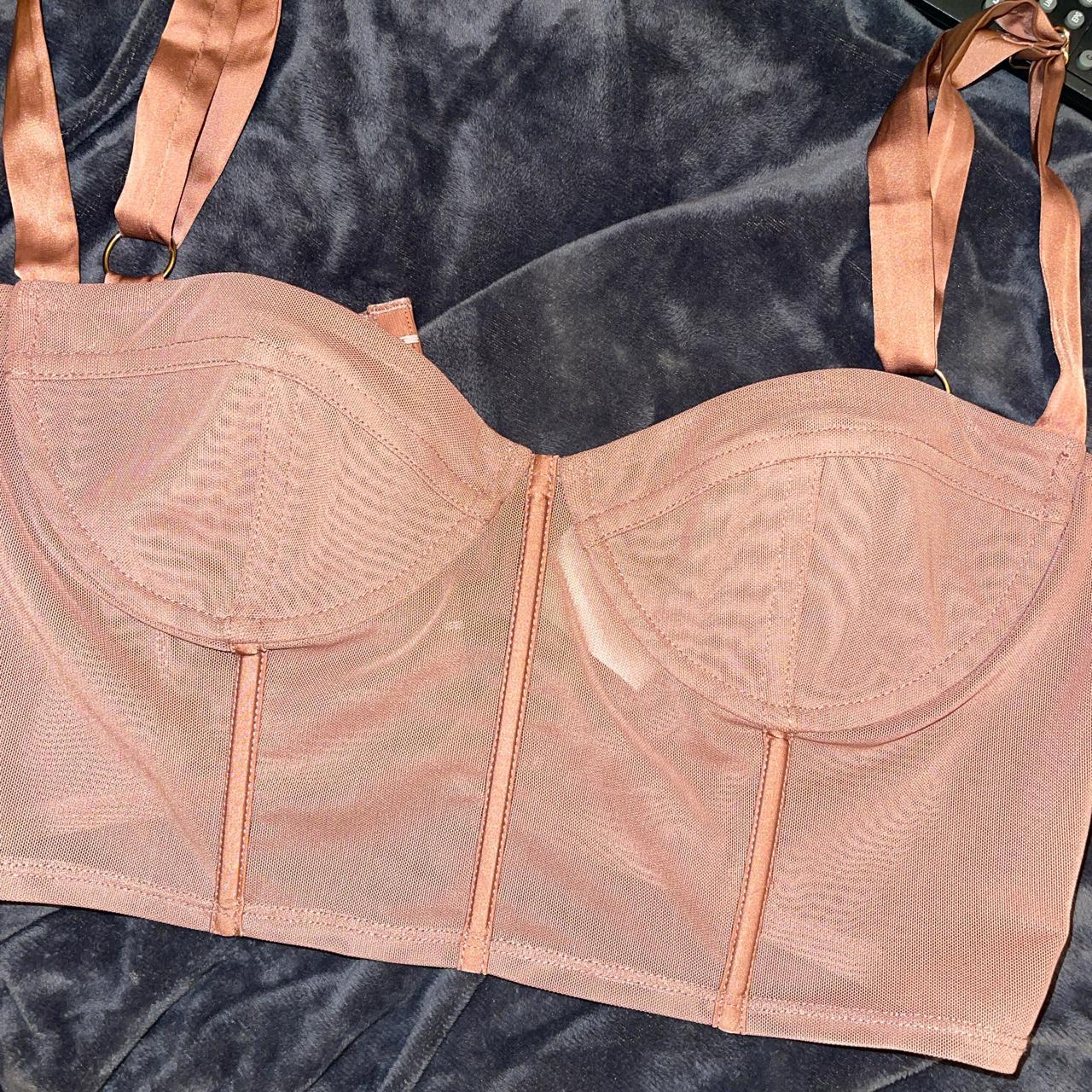 Oh polly love letter mesh corset crop top. Worn a... - Depop