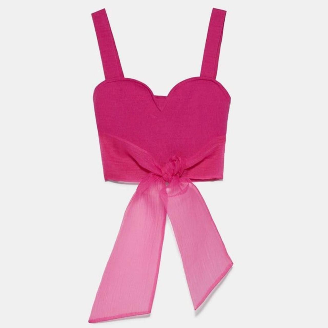 Zara Women's Pink T-shirt | Depop