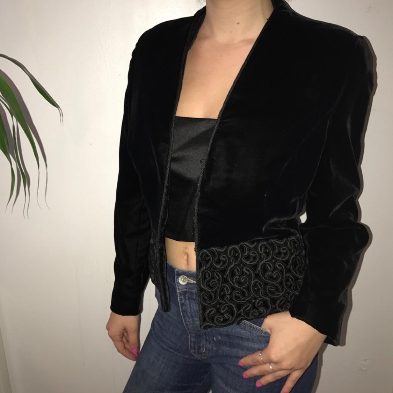 Vintage Versace velvet blazer! In perfect condition... - Depop