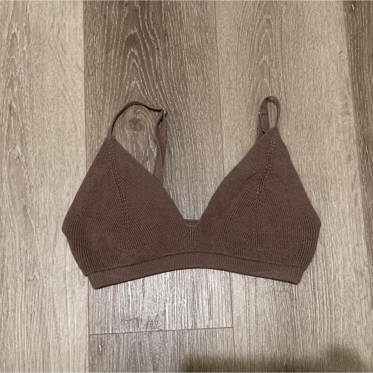 OYSHO Women's Tan Crop-top | Depop