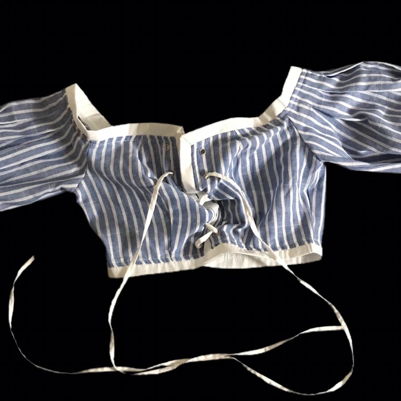 Tie front crop top Strings for cinched waist... - Depop