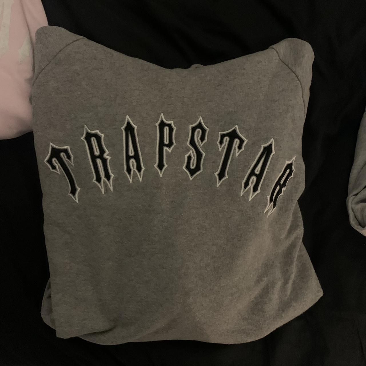 trapstar hoodie grey xl trapstar hoodie jumper - Depop