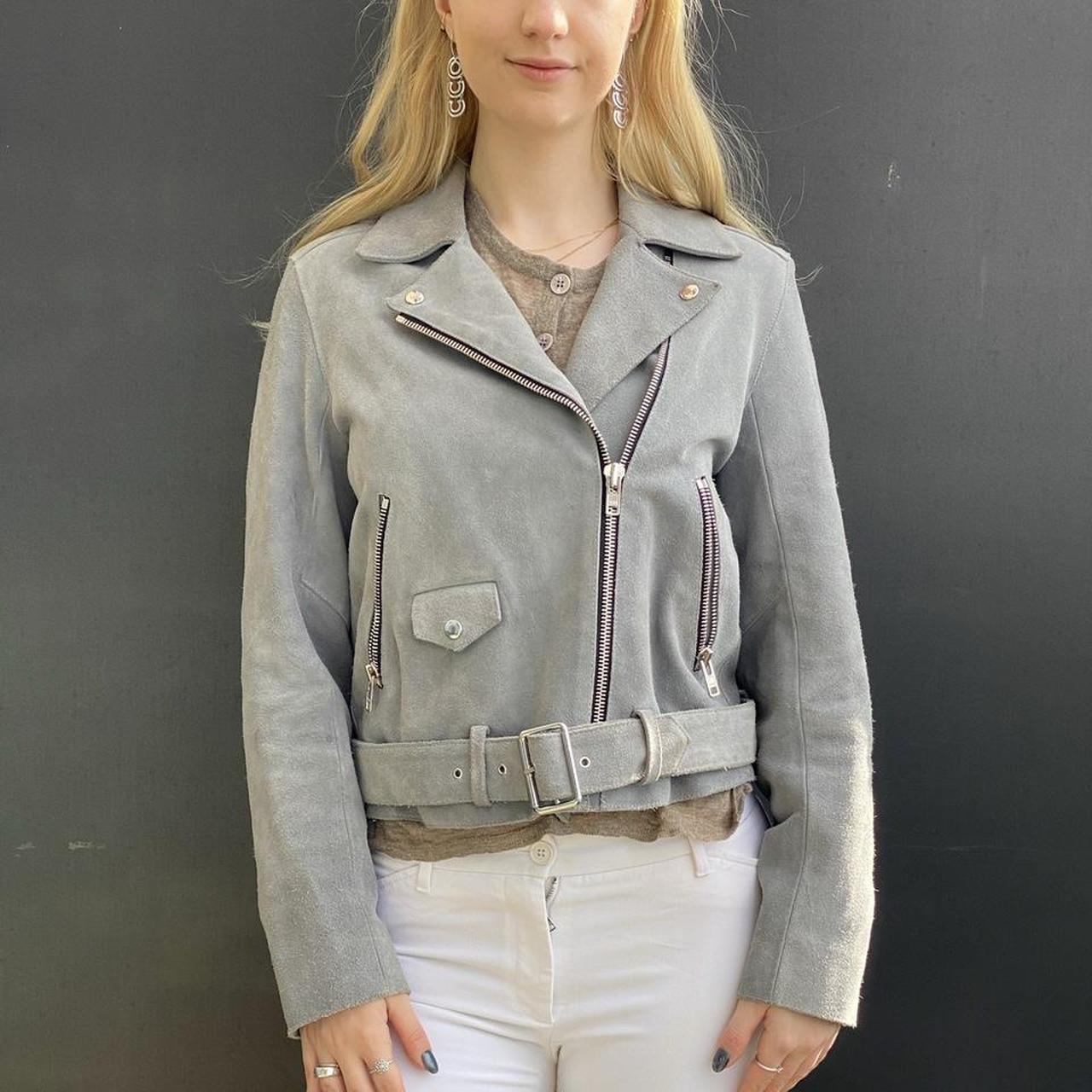 Sandro real suede biker jacket, Size 3 - For... - Depop