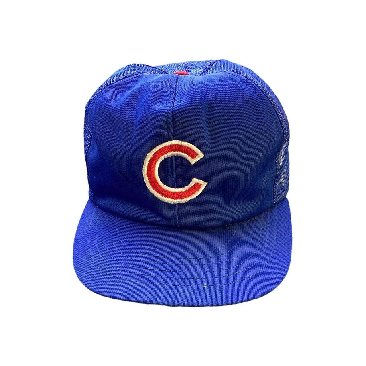 Vintage Chicago Cubs Hat Cap snap back mesh Trucker... - Depop