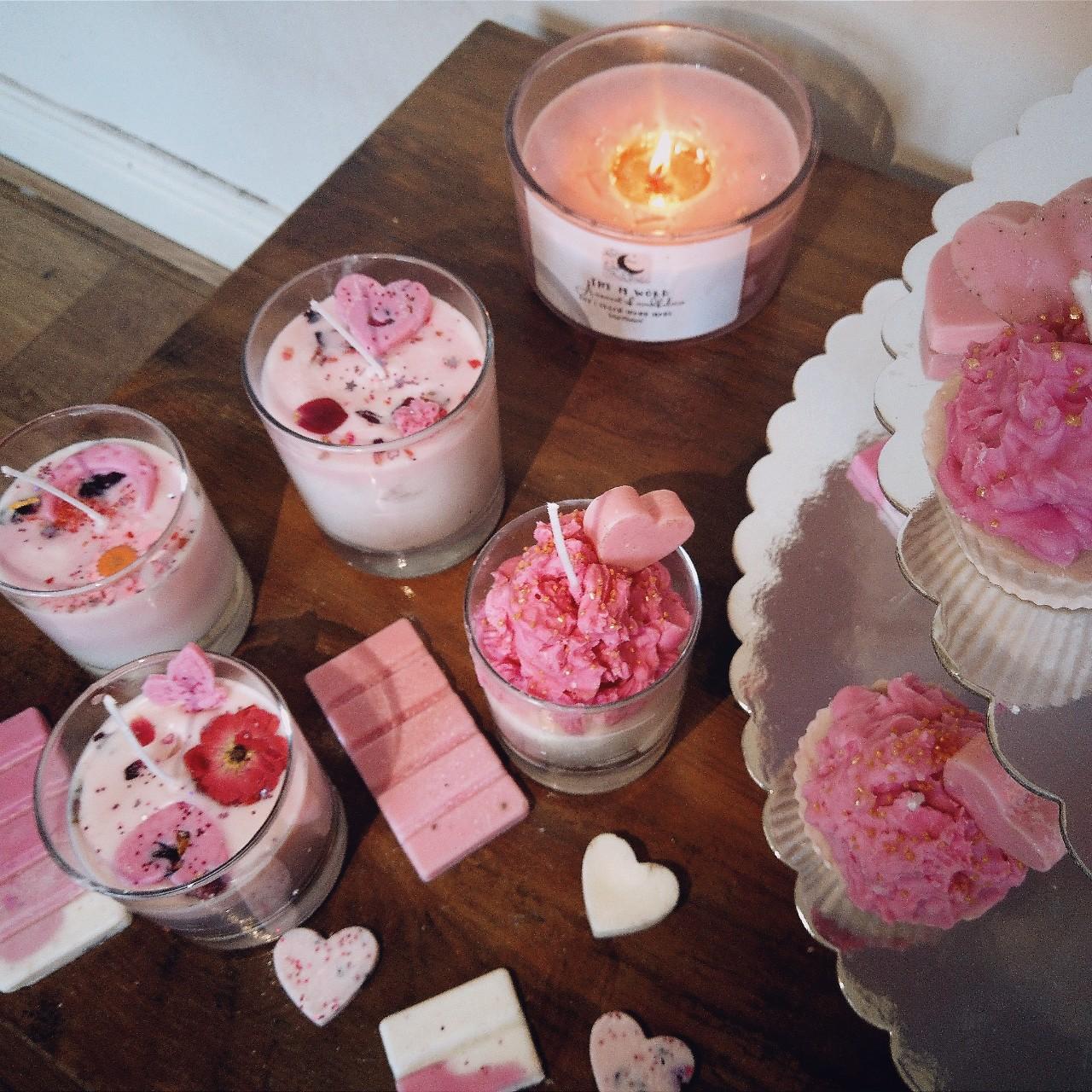 Pretty pink candles, perfect for mothers day! 20cl... - Depop