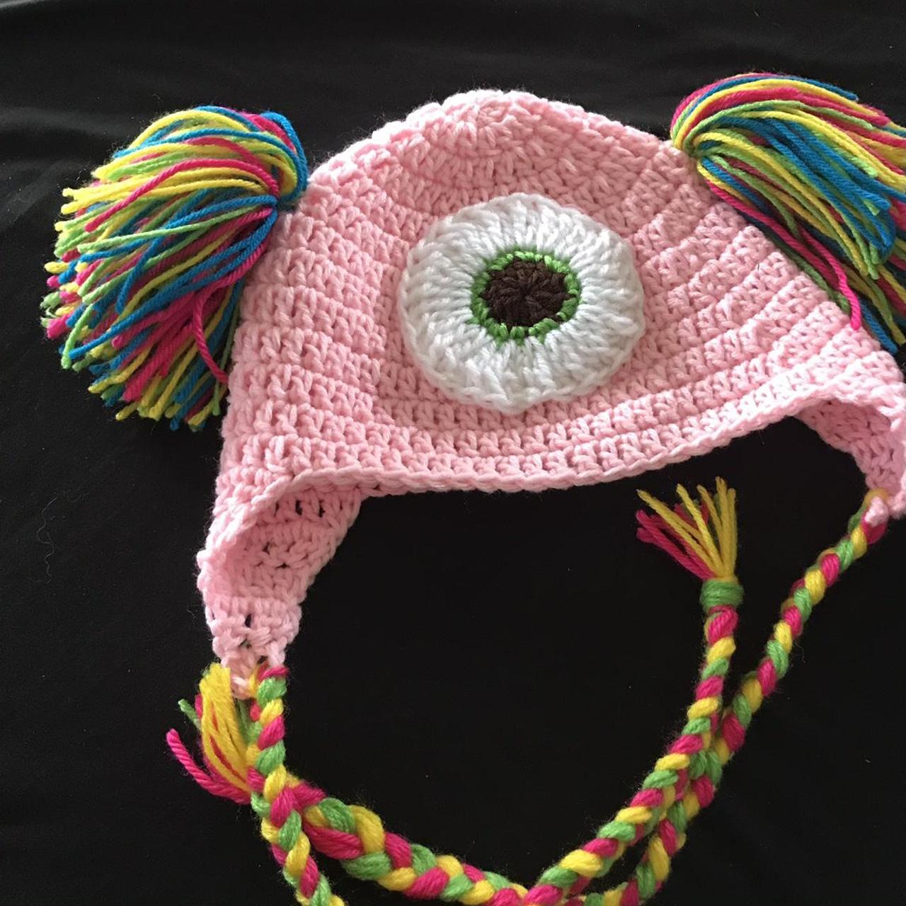 Child size pink monster hat - Depop
