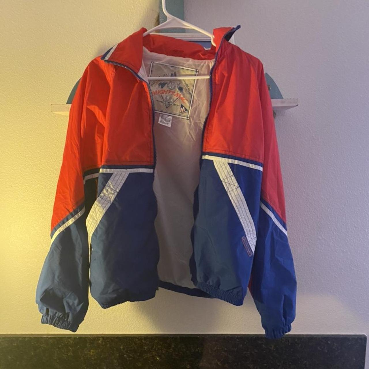 Vintage 1990's Mighty Mac color block windbreaker.... - Depop