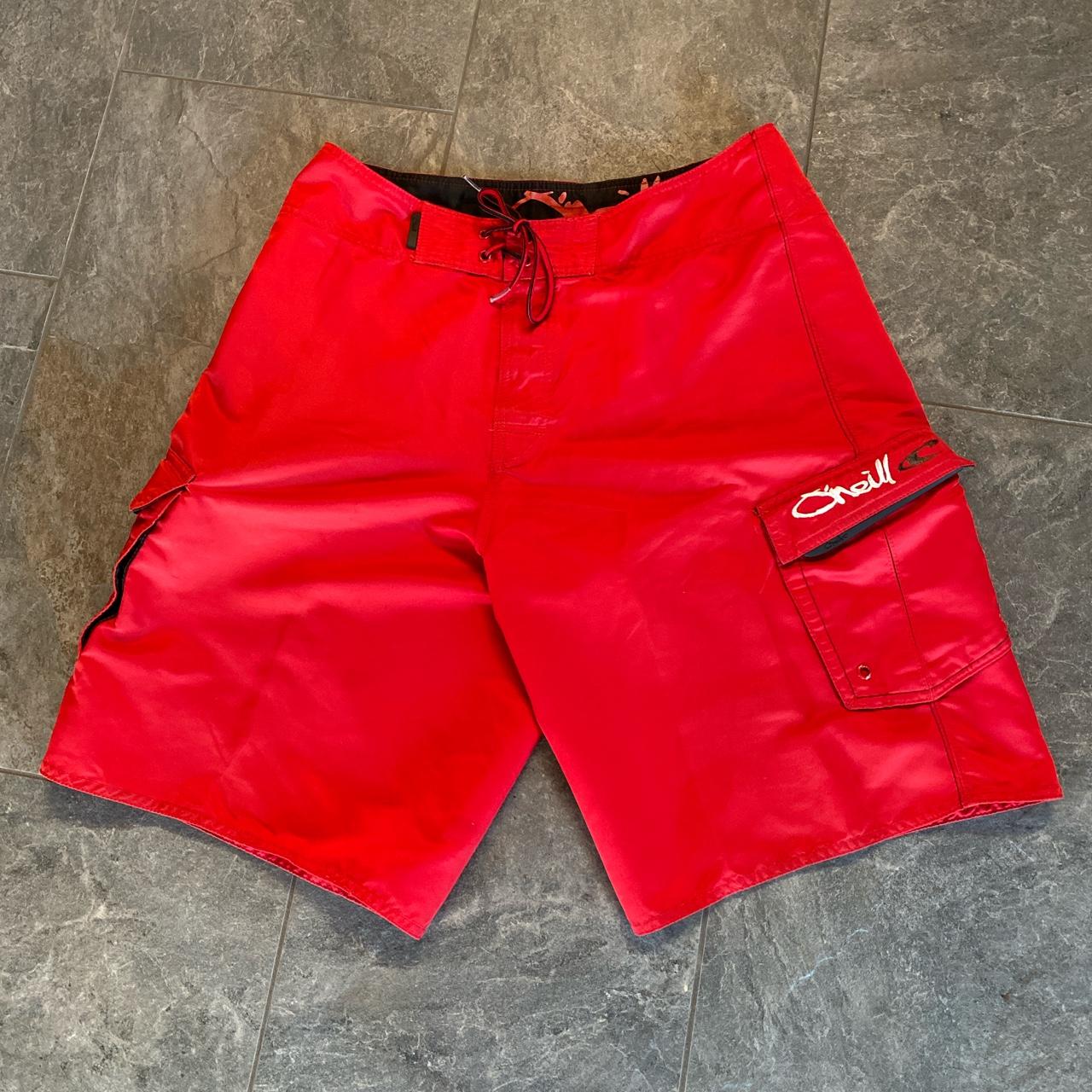 O’Neil red board shorts long shorts surf shorts... - Depop