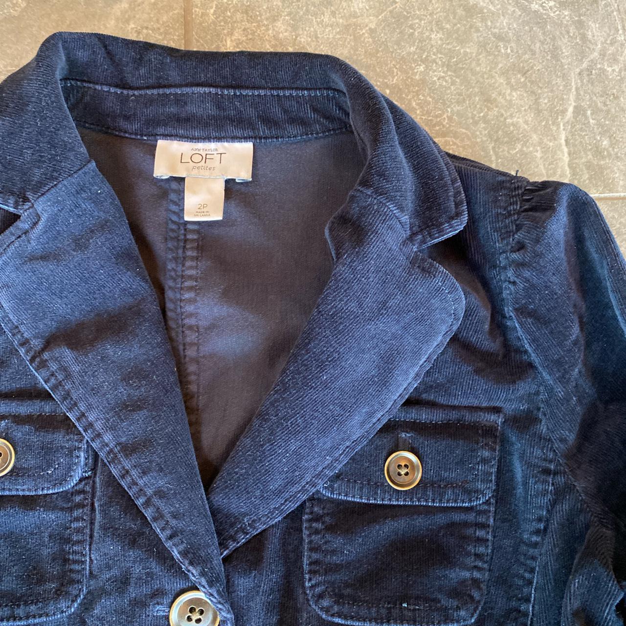 Ann Taylor Loft designer navy blue corduroy button... - Depop