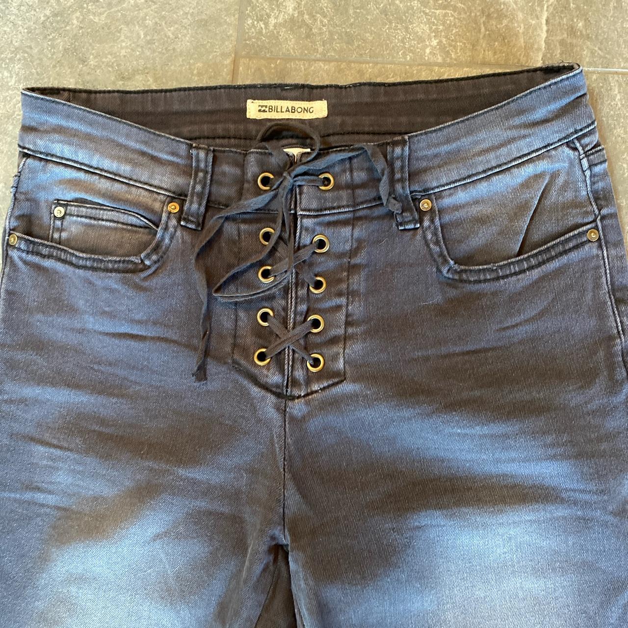 Billabong surf surfer skater lace front black... - Depop