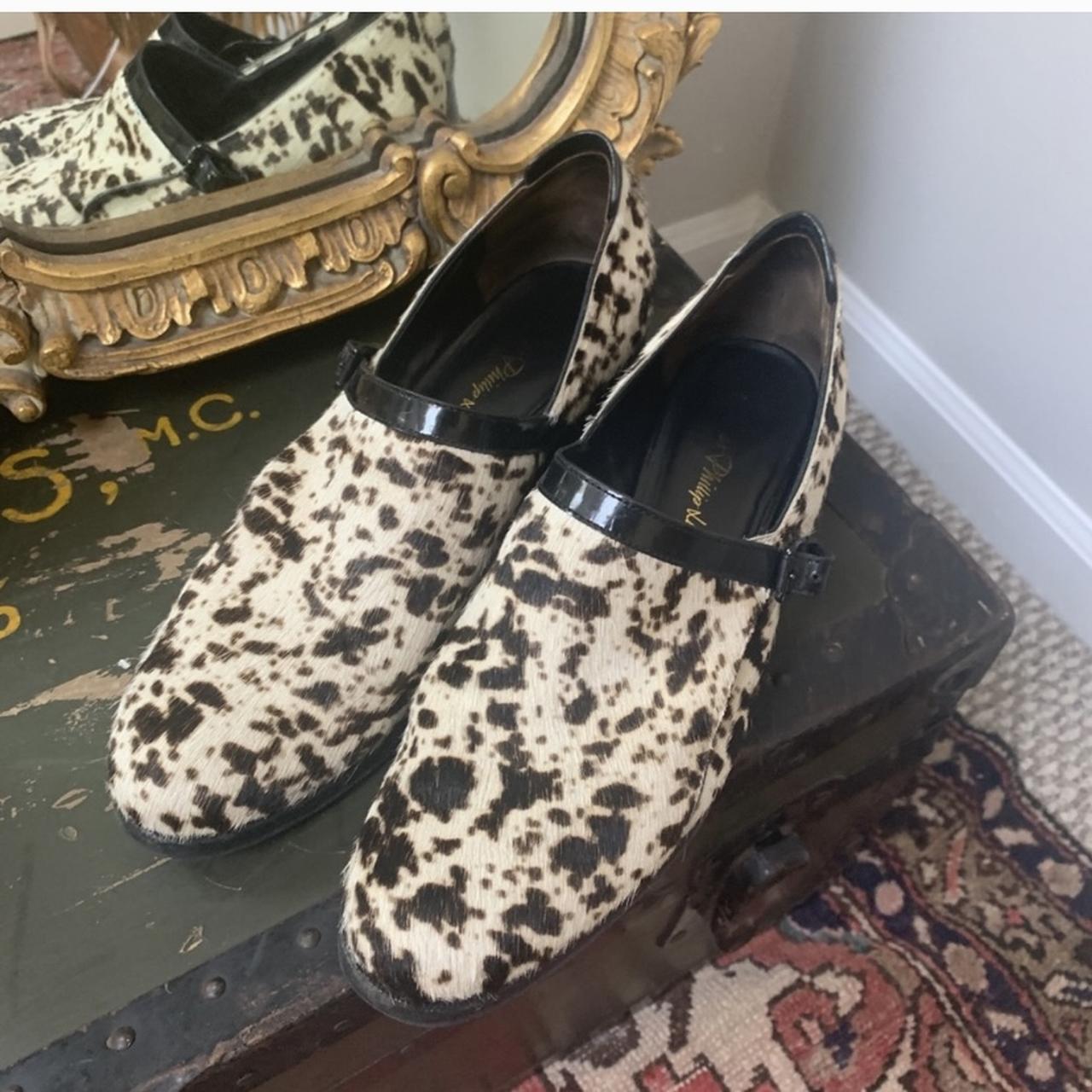 Genuine spotted calf hair block heel loafers by 3.1... - Depop