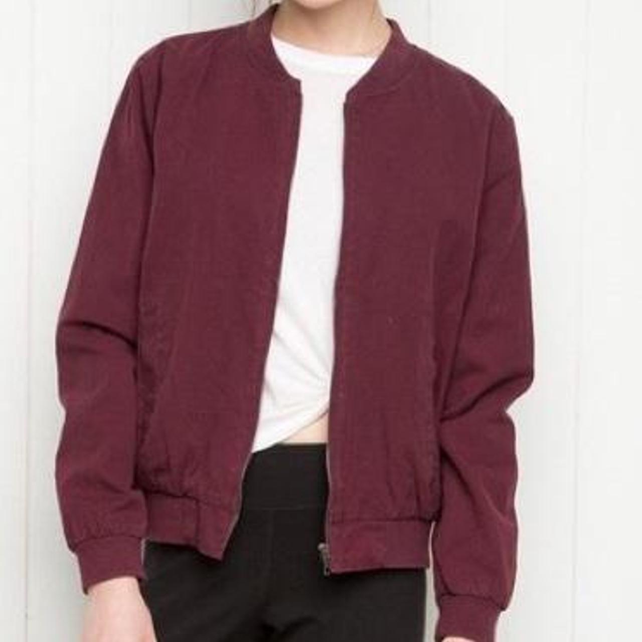 Brandy Melville burgundy bomber jacket. The... - Depop