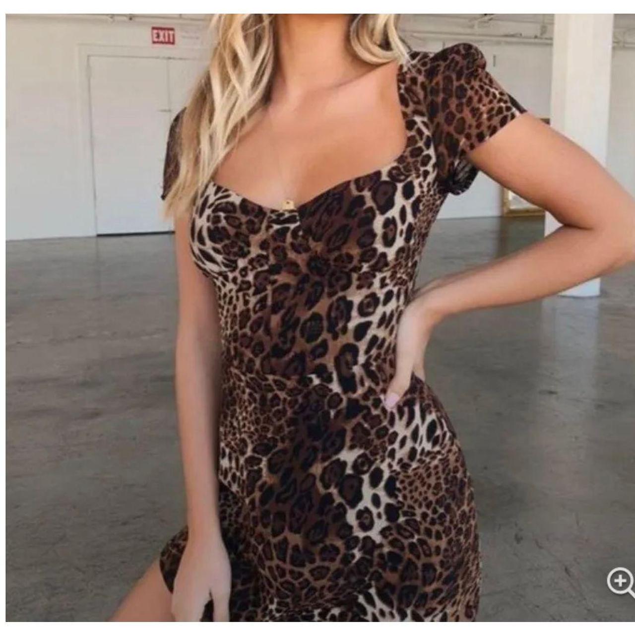 Leopard Print Mini Dress Size Xs New With Tags Depop
