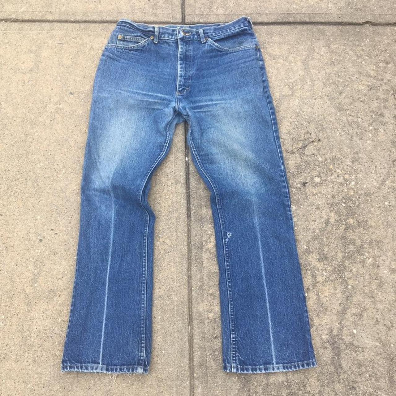 Vintage 70s 80s Lee Denim Jeans Bootcut Straight... - Depop