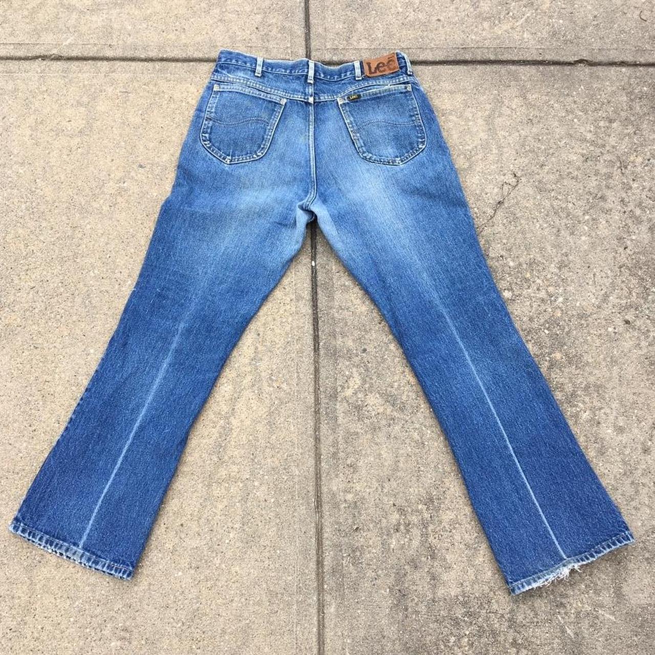 Vintage 70s 80s Lee Denim Jeans Bootcut Straight... - Depop