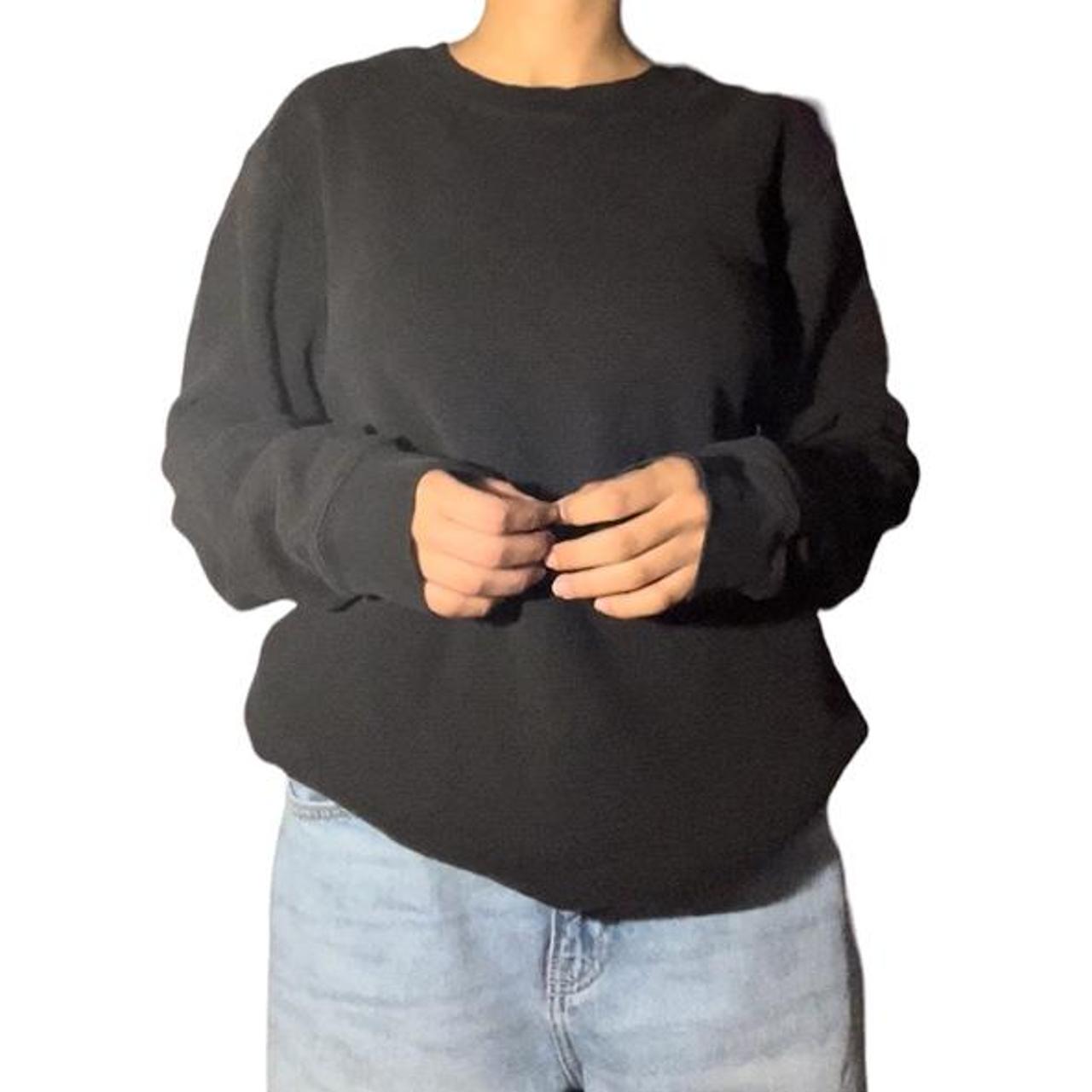 📺 extremely comfy black crewneck sweater with... - Depop