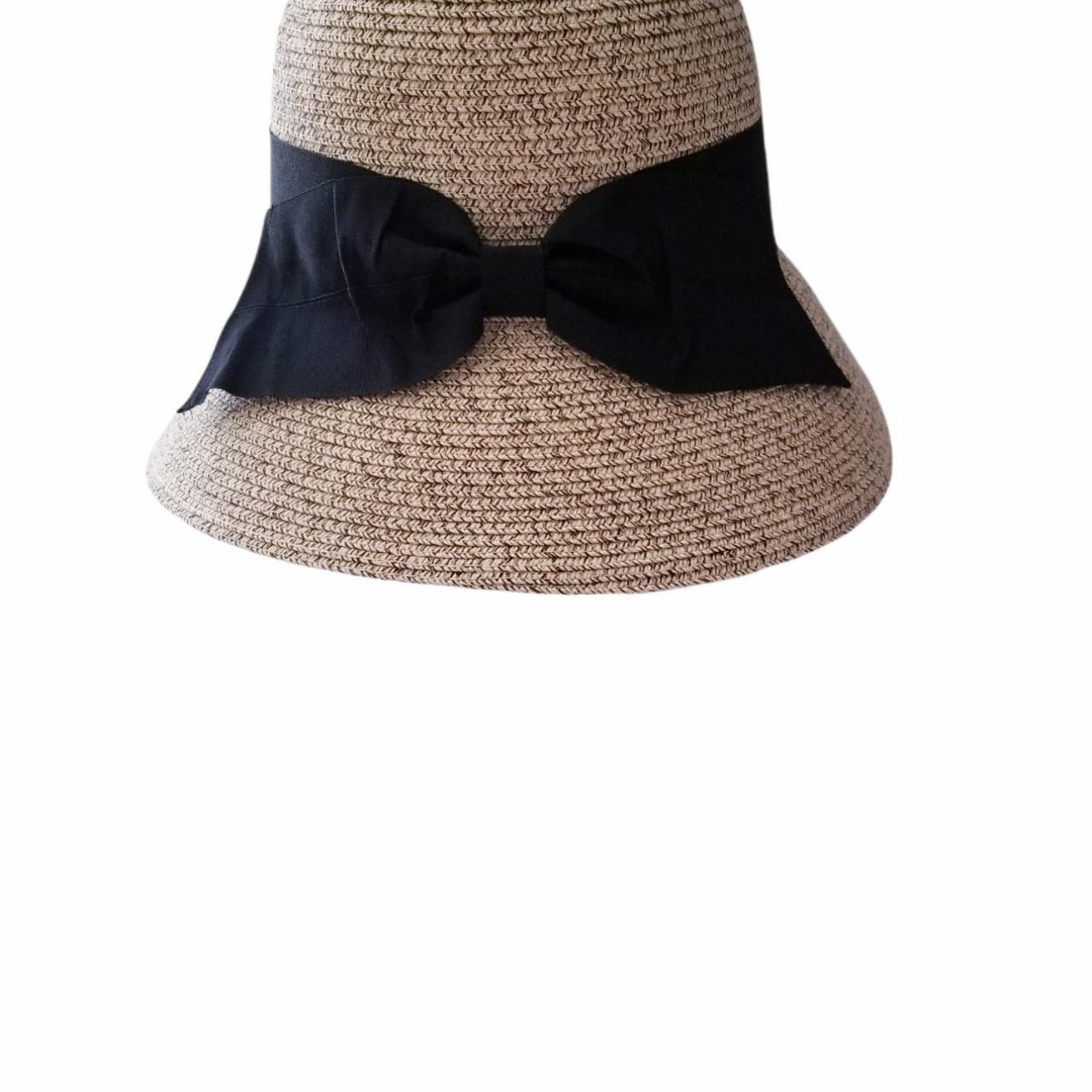 Siggi Woven Cloche Hat with bow In excellent vintage... - Depop