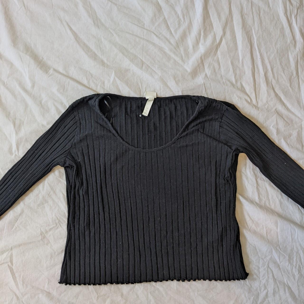 Black ribbed long sleeve top. | Depop