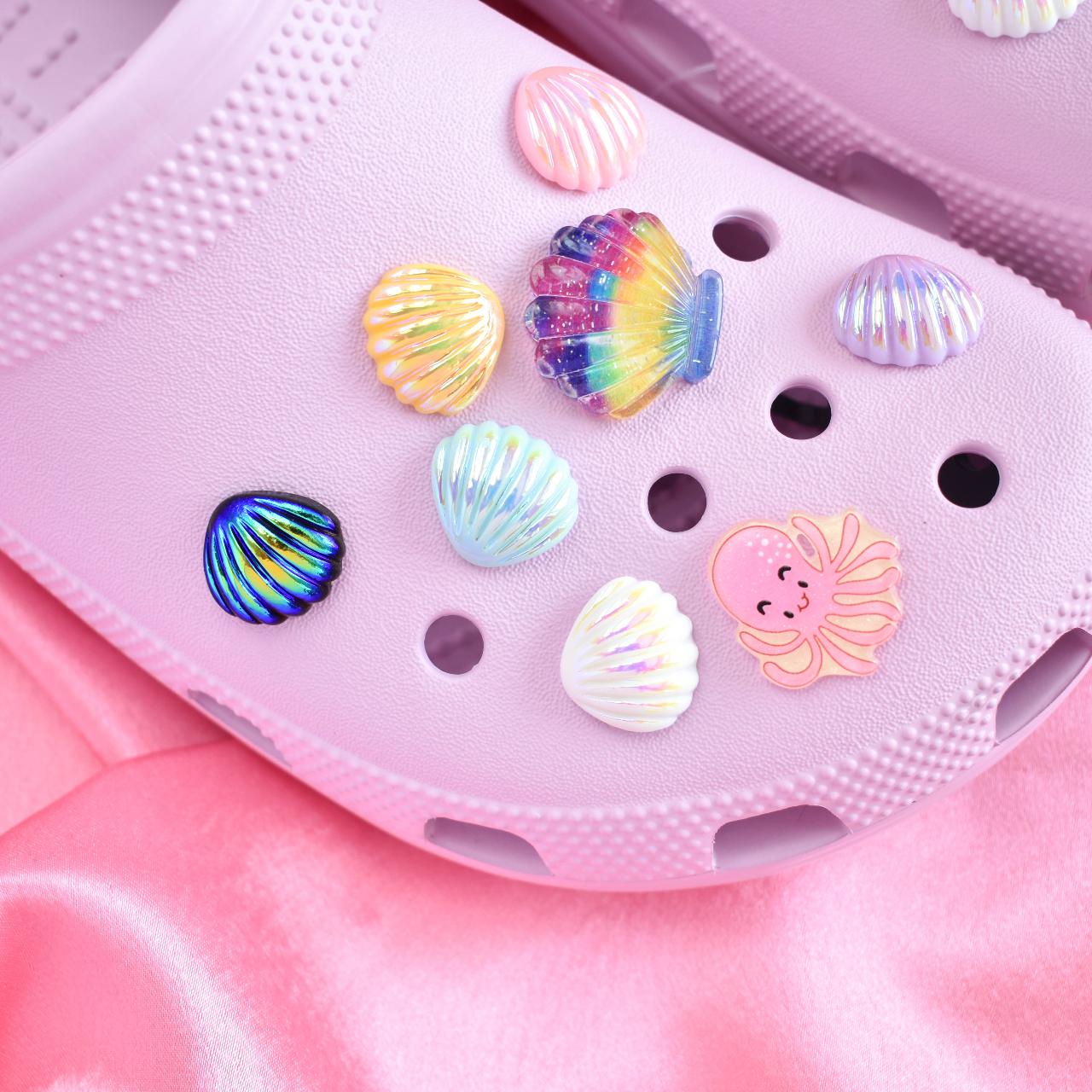 Cute Shell Crocs jibbitz accessory badge shoe charm.... - Depop