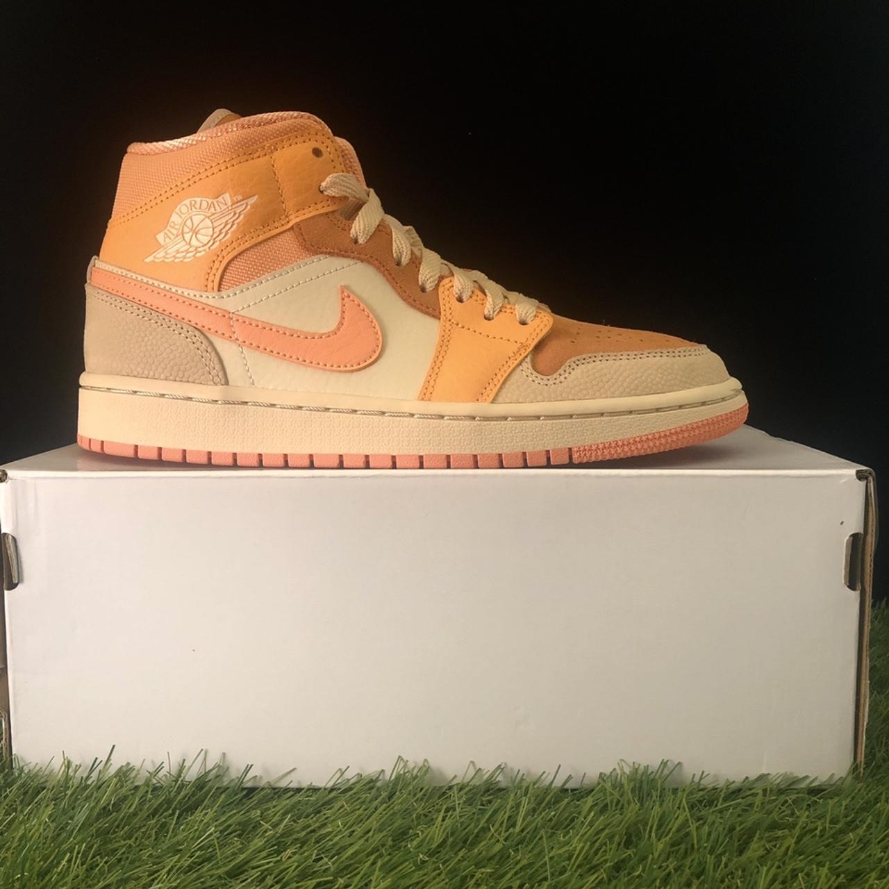 Jordan 1 mid apricot orange 🍊 Size Uk3 Uk4 and Uk5... - Depop